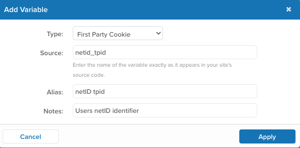 netID Implementation Guide | Industries | Tealium Docs
